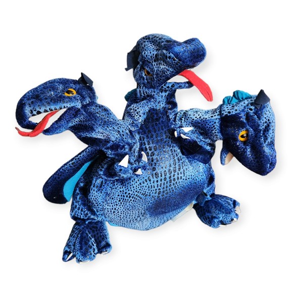 Toys | Folkmanis Puppet 3 Headed Blue Dragon Hand 5 Finger Fairy Tale ...